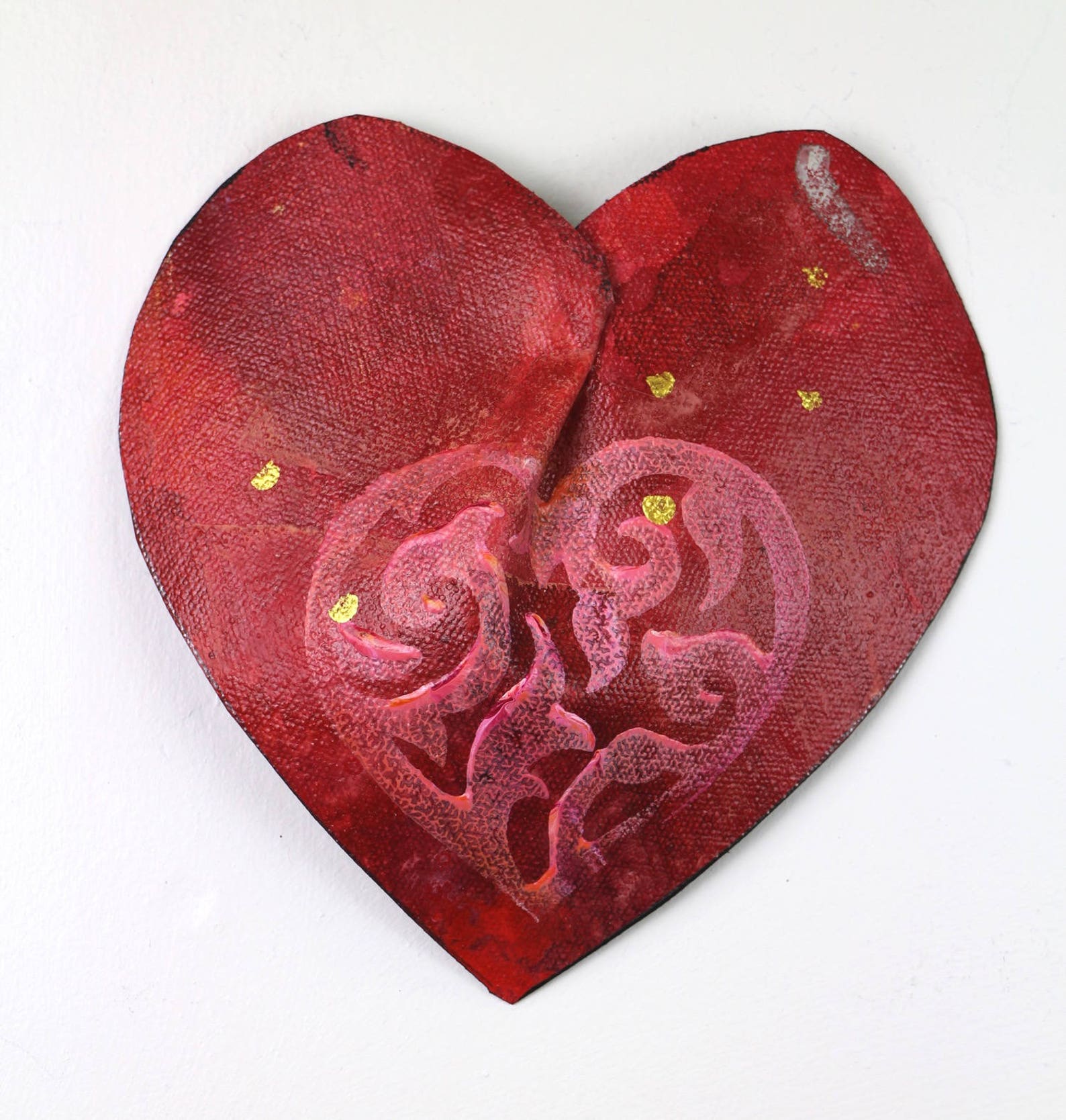 Acrylic Heart on Canvas Original One of a Kind Sculpture for - Etsy