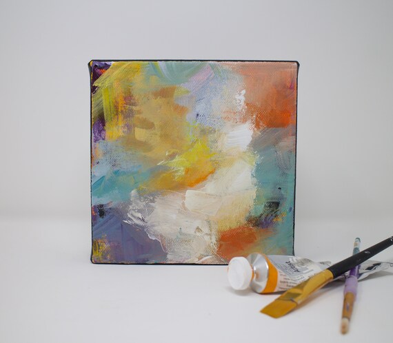 Abstract Colorful Small Painting on Canvas Original Acrylic - Etsy