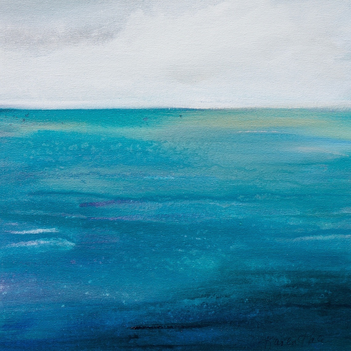 Abstract Acrylic Seascape Painting on Canvas Ocean Scene - Etsy