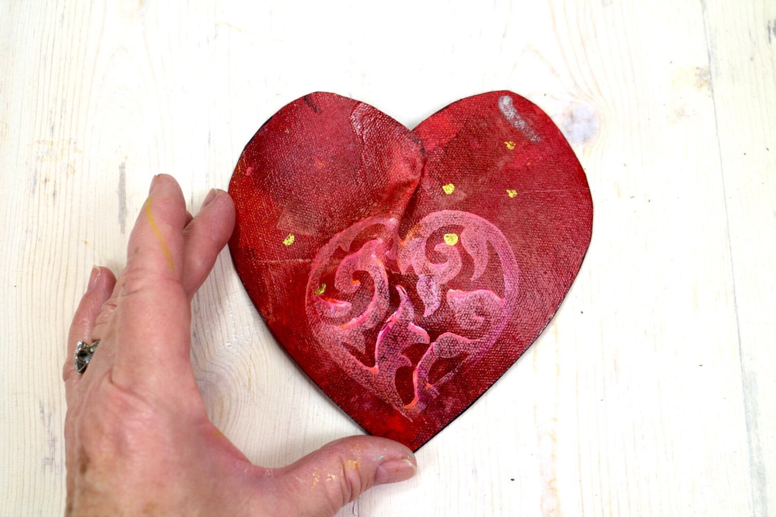 Acrylic Heart on Canvas Original One of a Kind Sculpture for | Etsy