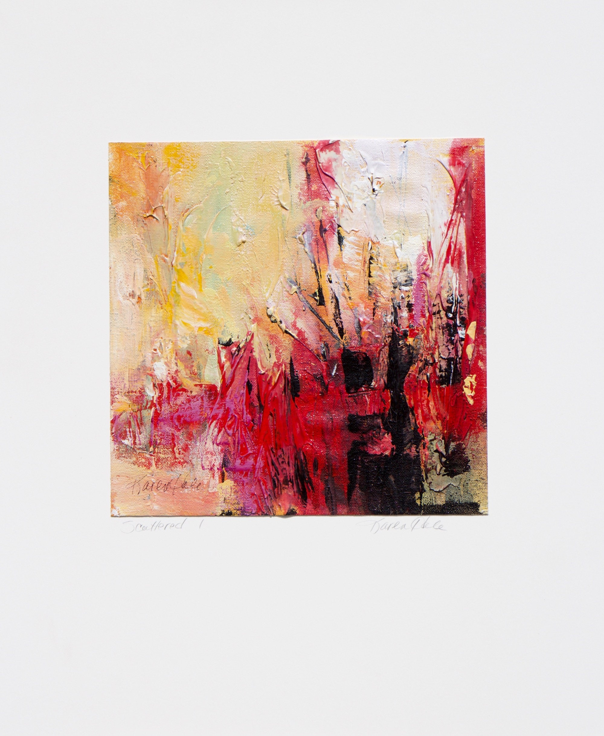 Abstract Painting Red Acrylic Textured Painting on Canvas | Etsy