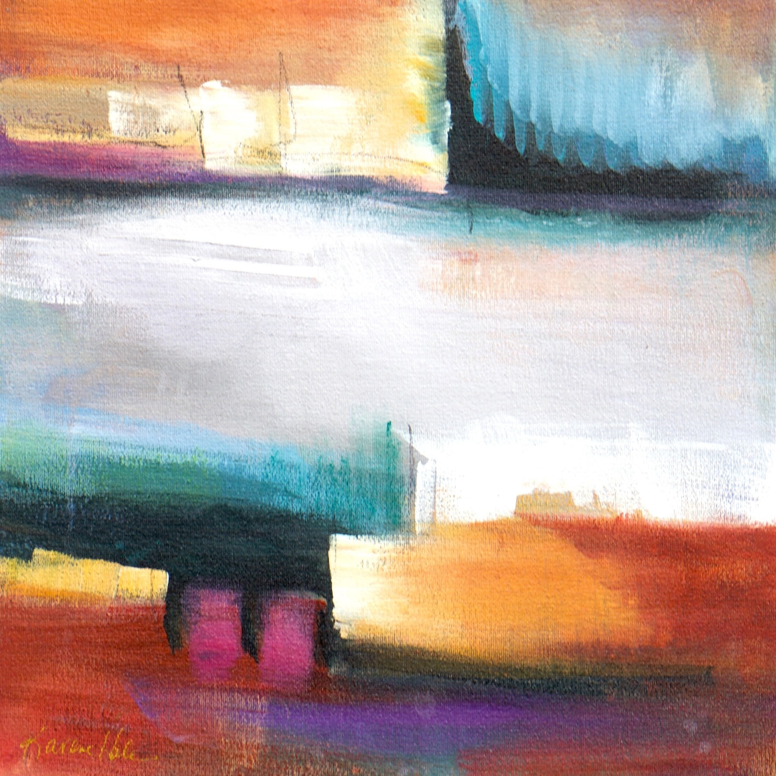 Abstract Acrylic Painting on Canvas bold Shapes 2 - Etsy