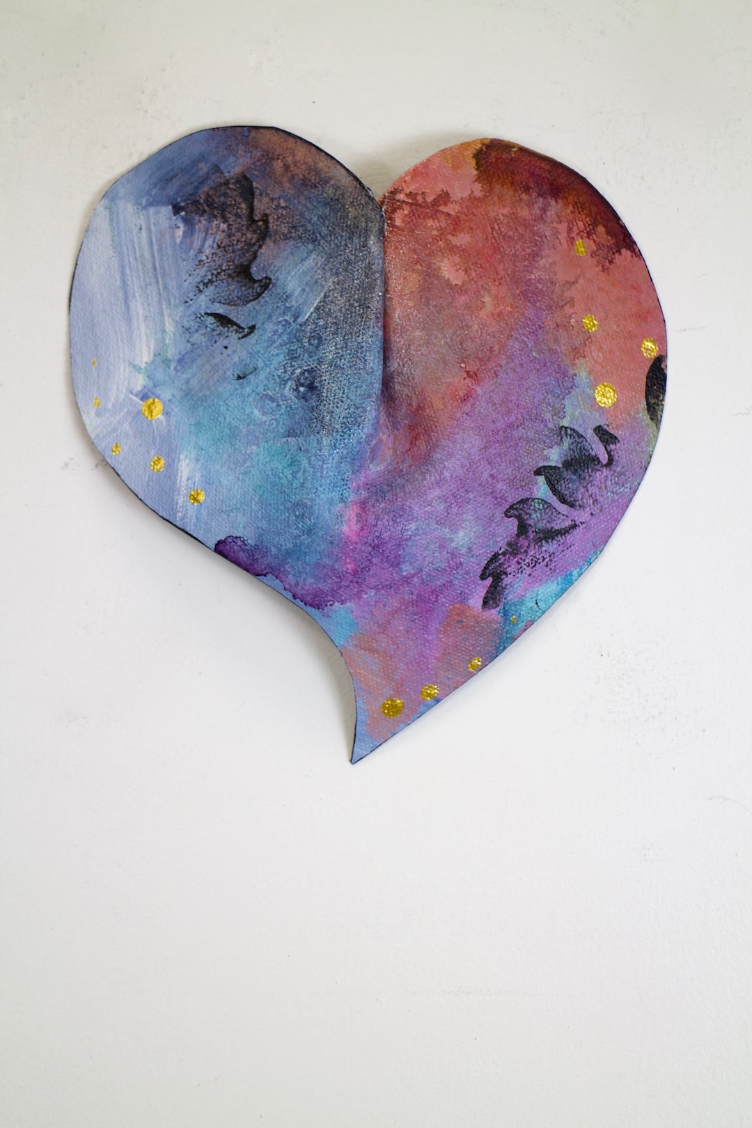 Heart Acrylic Painting on Canvas Heartfelt Love and Friendship Original ...