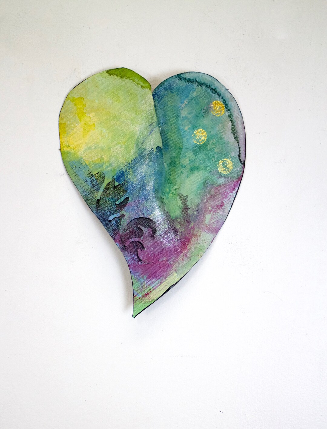 Heart Acrylic Painting on Canvas Love and Friendship Original Sculpted ...