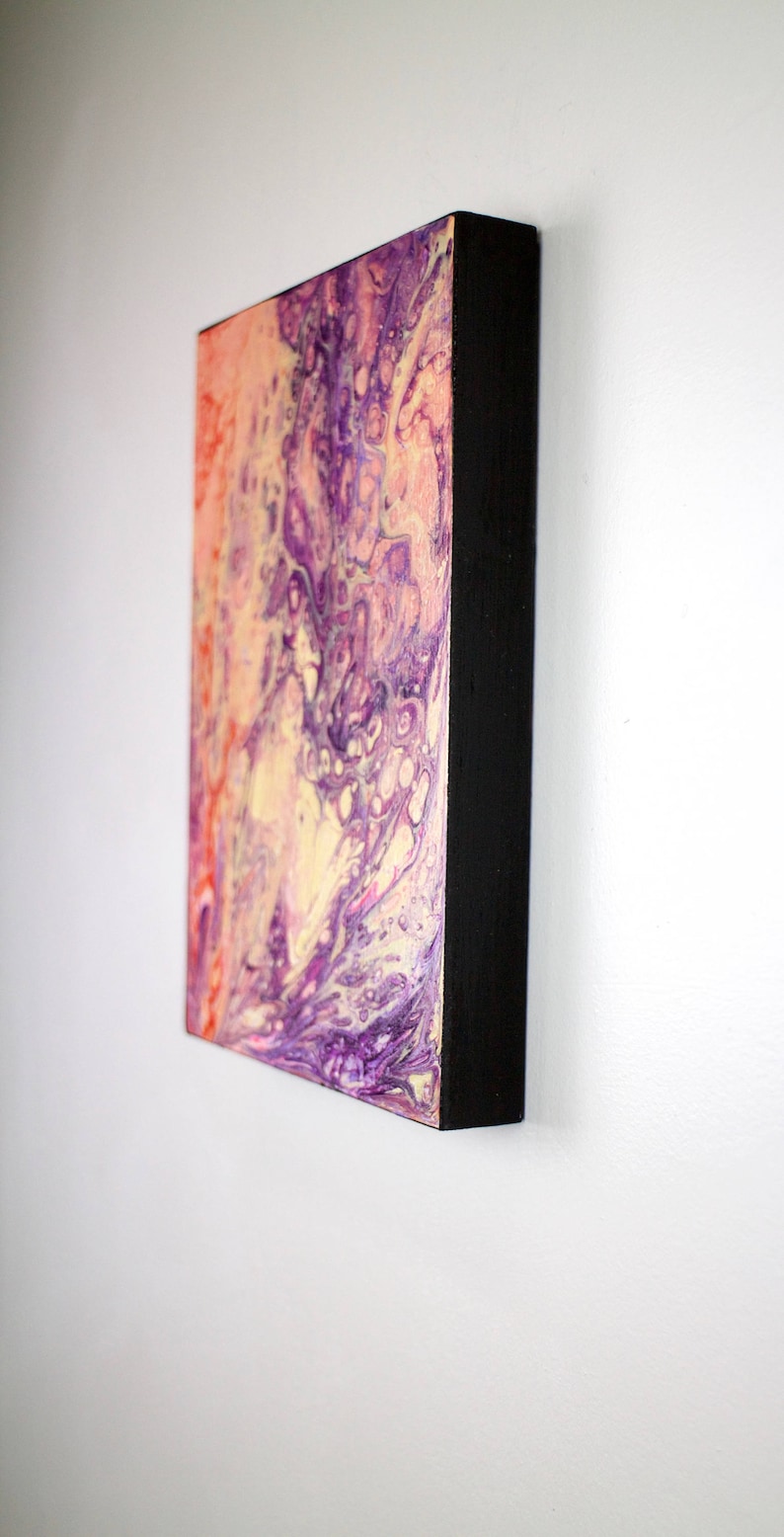 Purple abstract acrylic art/abstract fluid pour | Etsy
