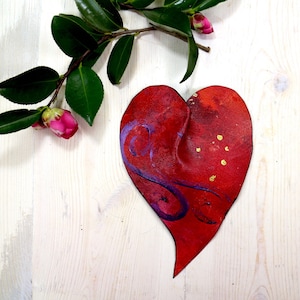 Heart Acrylic Painting on Canvas Red Original Heart Sculpture ...