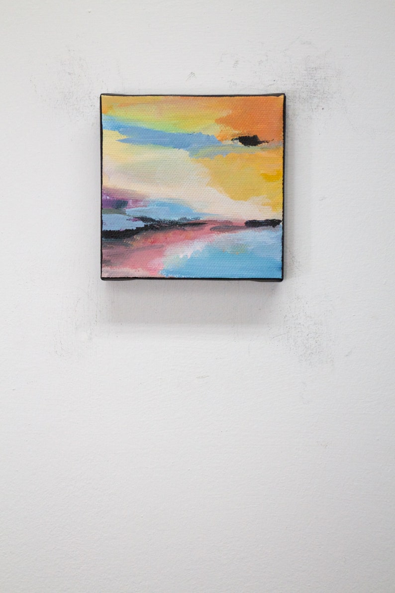 Abstract Painting Original Acrylic Mini Painting on Canvas for | Etsy