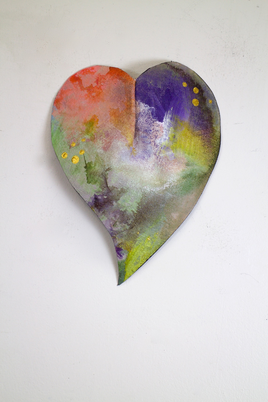 Heart Acrylic Painting on Canvas Love Original Heart Sculpture | Etsy