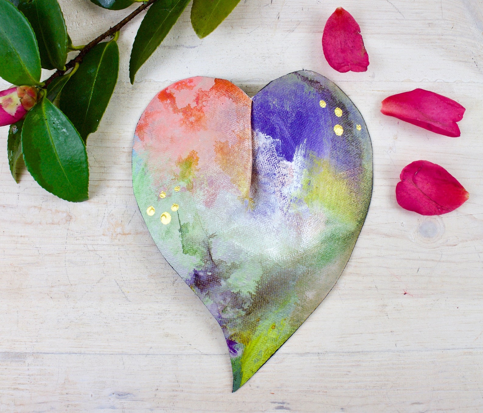 Heart Acrylic Painting on Canvas Love Original Heart Sculpture ...