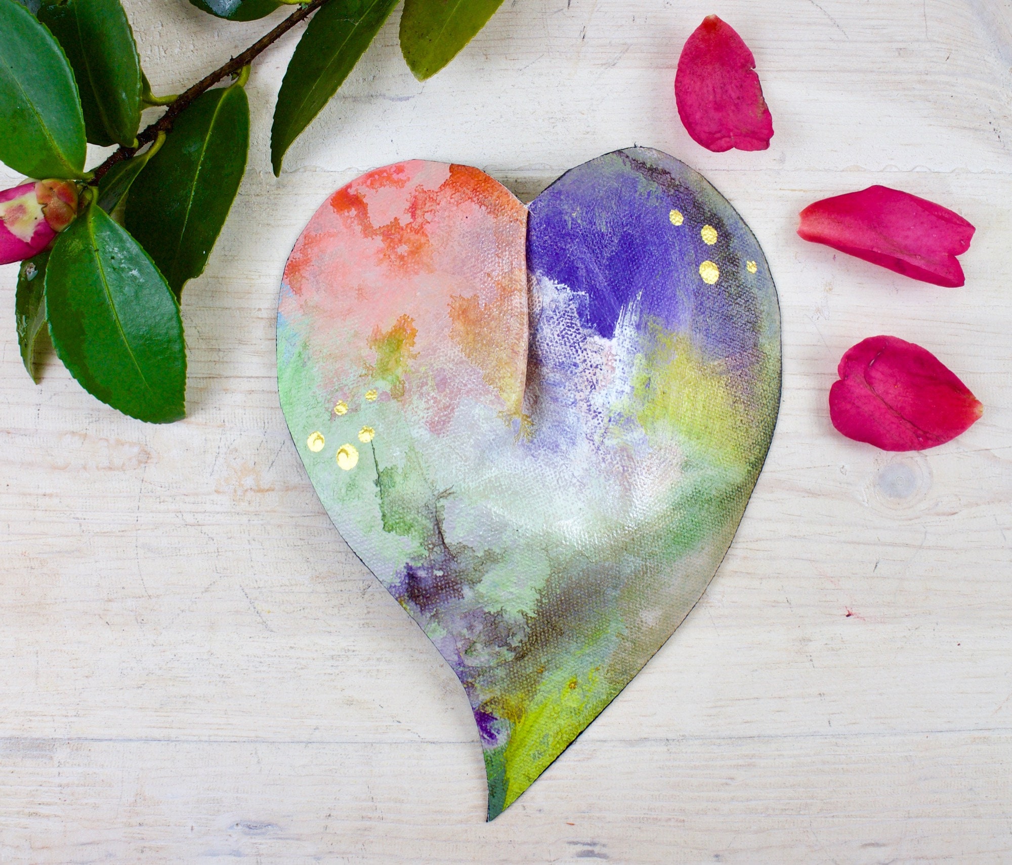 Heart Acrylic Painting on Canvas Love Original Heart Sculpture ...
