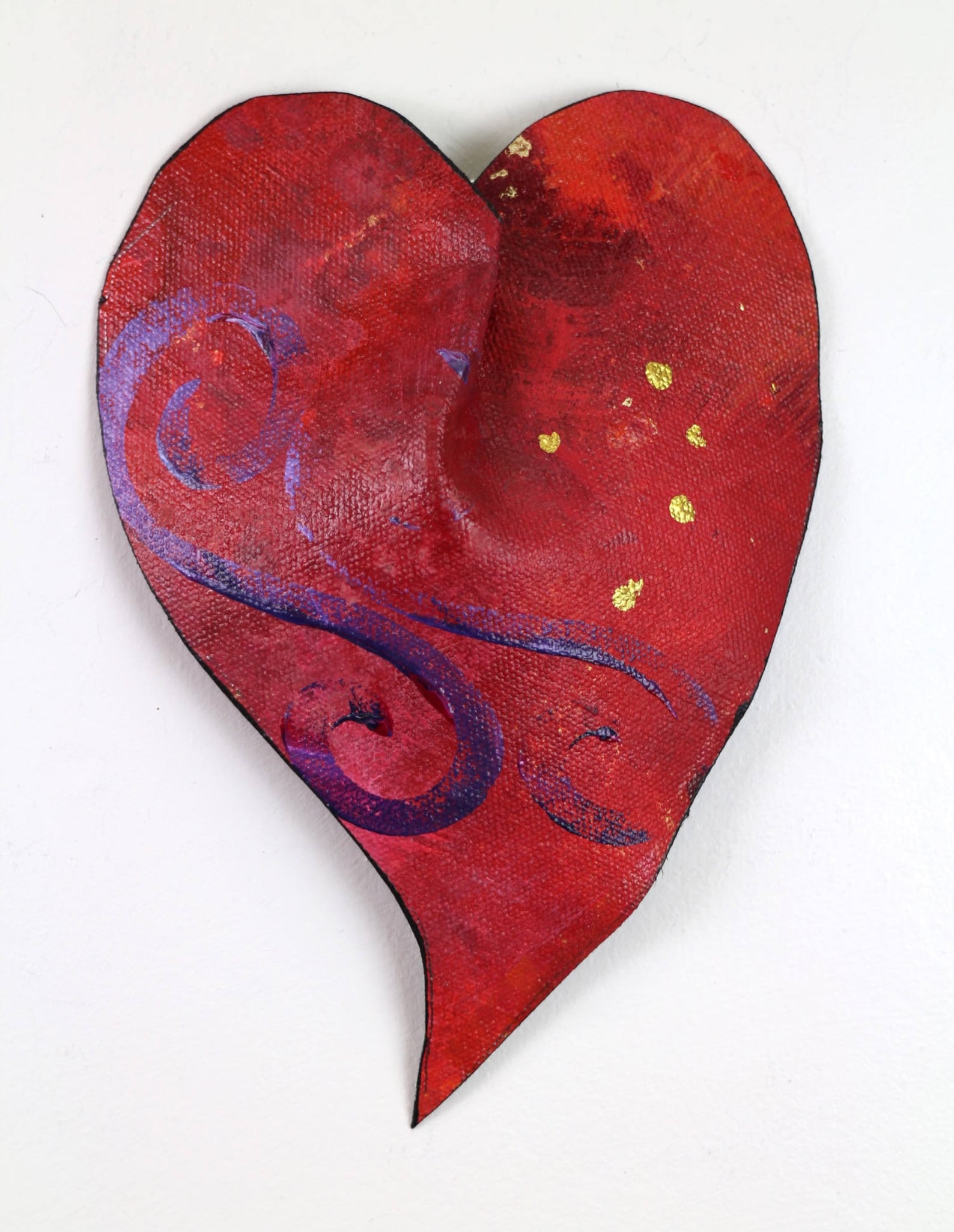 Heart Acrylic Painting on Canvas Red Original Heart Sculpture ...