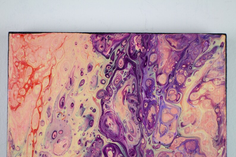 Purple abstract acrylic art/abstract fluid pour | Etsy