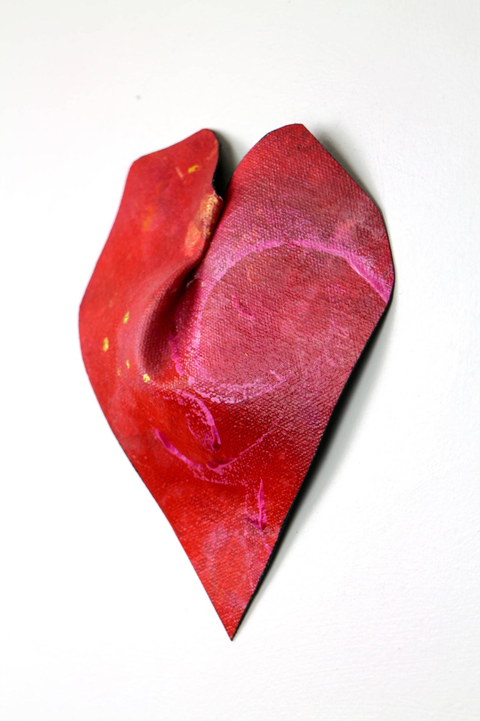 Heart Shaped Original Acrylic Painting on Canvas Handmade Red - Etsy