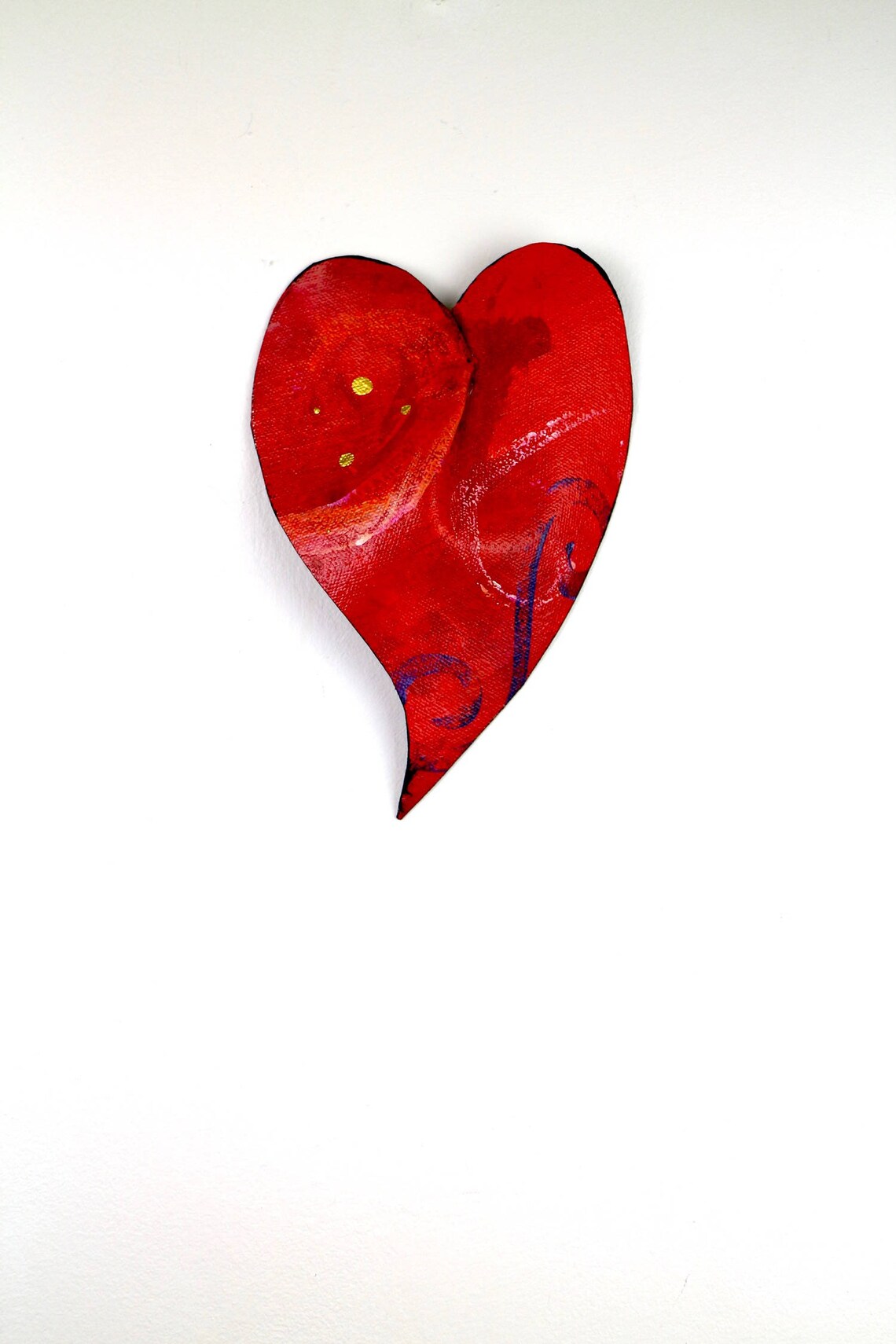 Original Red Heart Acrylic Painting on Canvas, Valentine's Day Gift - Etsy