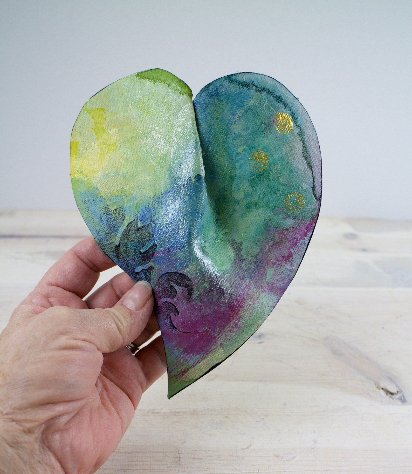 Heart Acrylic Painting on Canvas Love and Friendship Original Sculpted ...