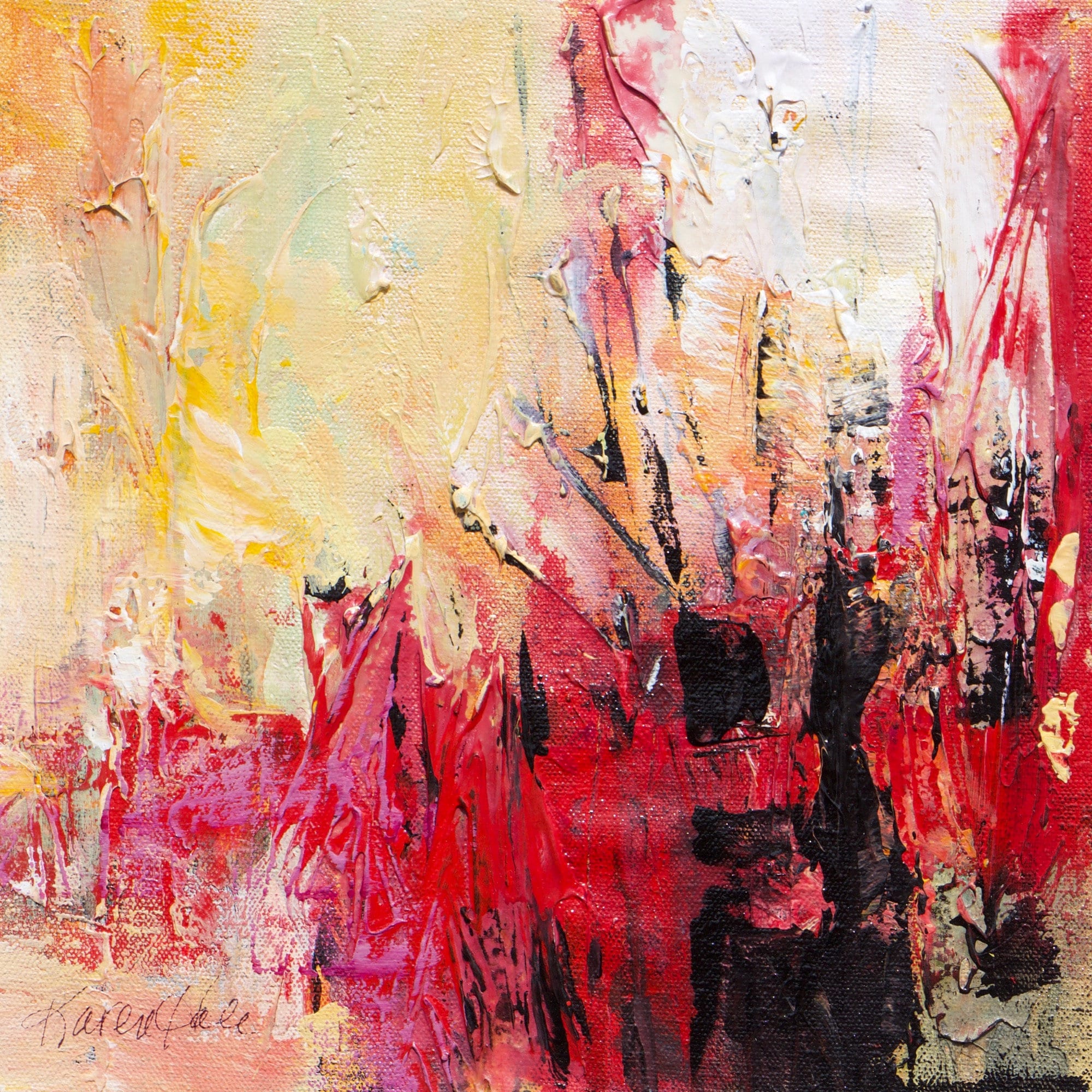 Abstract Painting Red Acrylic Textured Painting on Canvas | Etsy