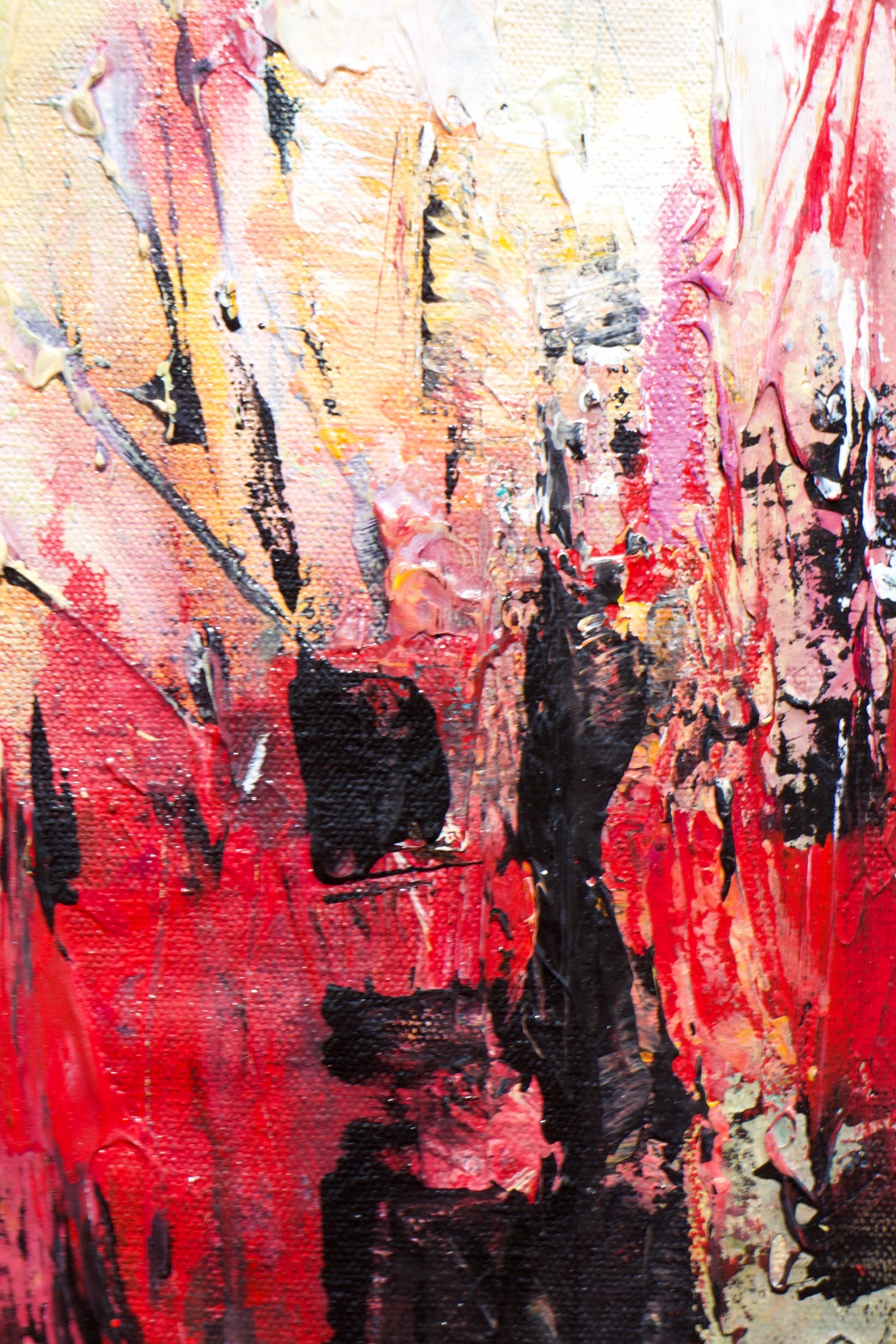 Abstract Painting Red Acrylic Textured Painting on Canvas | Etsy