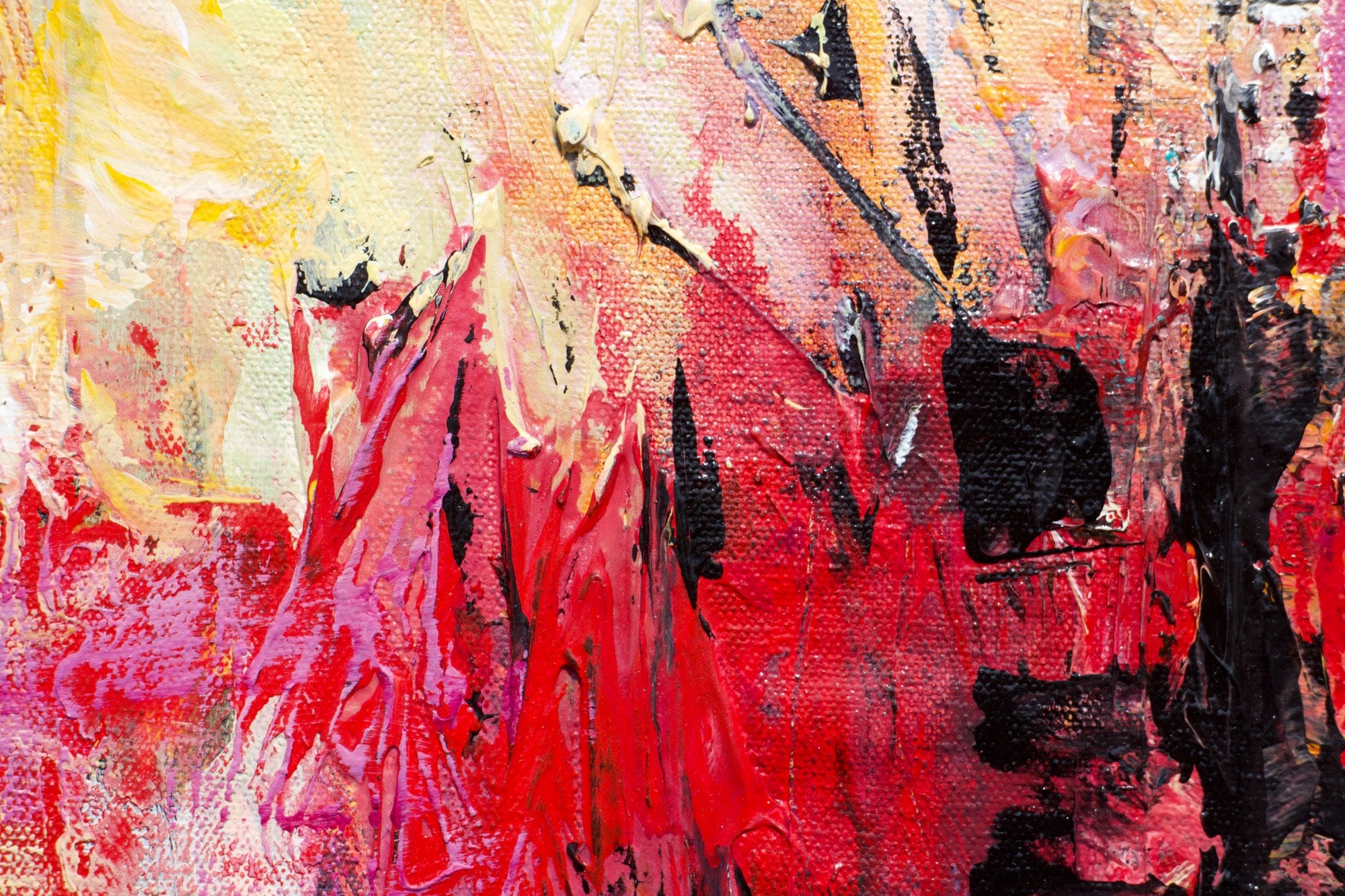 Abstract Painting Red Acrylic Textured Painting on Canvas | Etsy