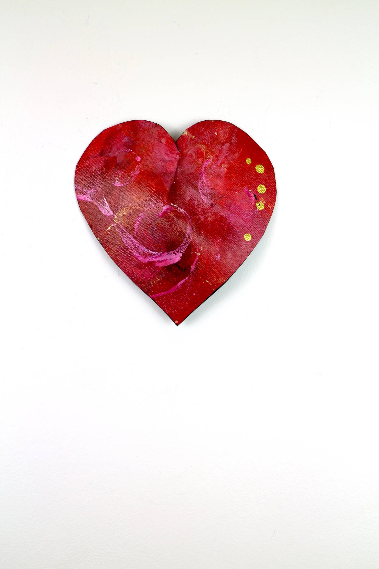 Heart Acrylic Painting on Canvas Red Original Heart Sculpture ...
