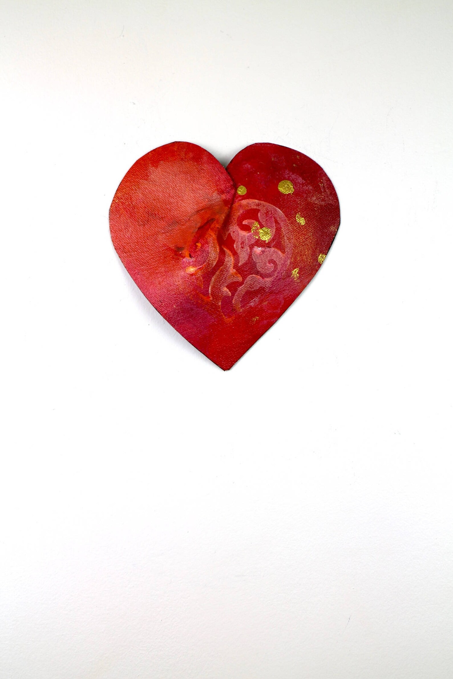 Acrylic Painting on Canvas Red Original Heart Sculpture - Etsy