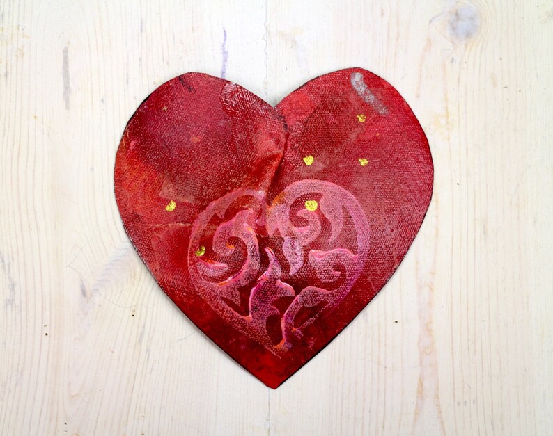Acrylic Heart on Canvas Original One of a Kind Sculpture for - Etsy