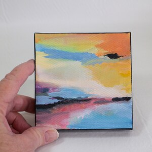 Abstract Painting Original Acrylic Mini Painting on Canvas for Gift or ...