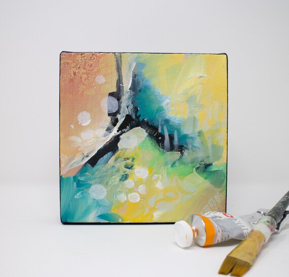 Abstract Colorful Small Painting on Canvas Original Acrylic | Etsy