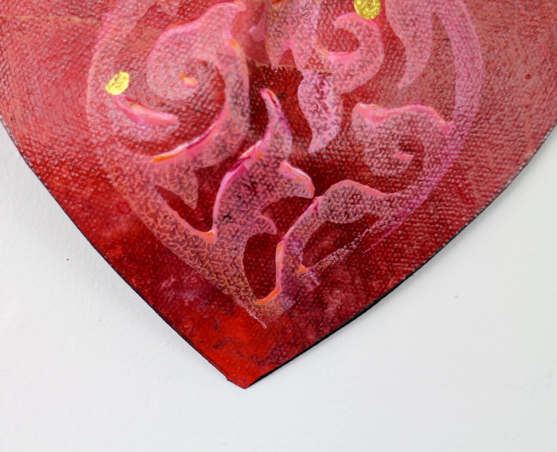 Acrylic Heart on Canvas Original One of a Kind Sculpture for the Wall ...