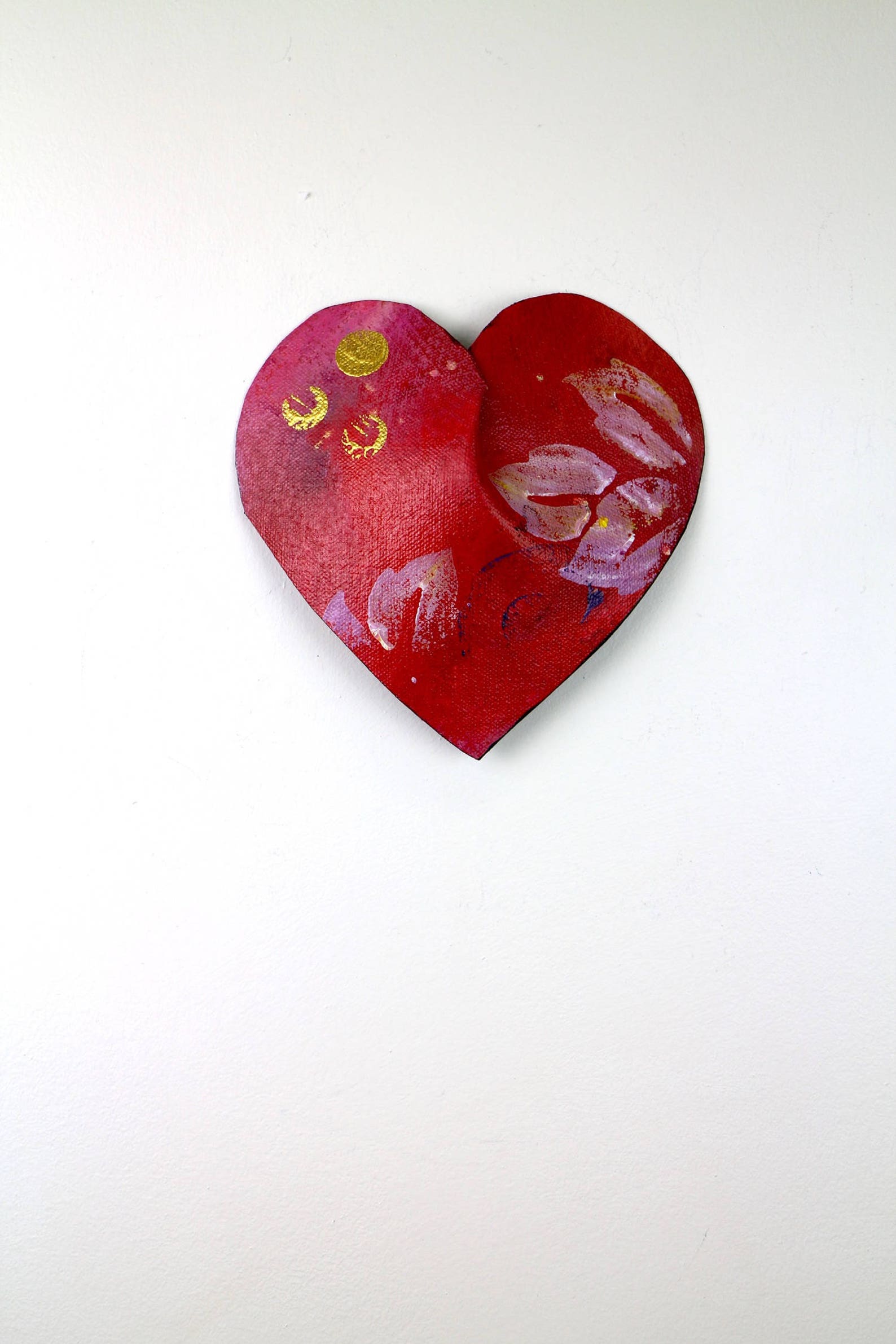 Heart Acrylic Painting on Canvas Red Original Heart Sculpture ...