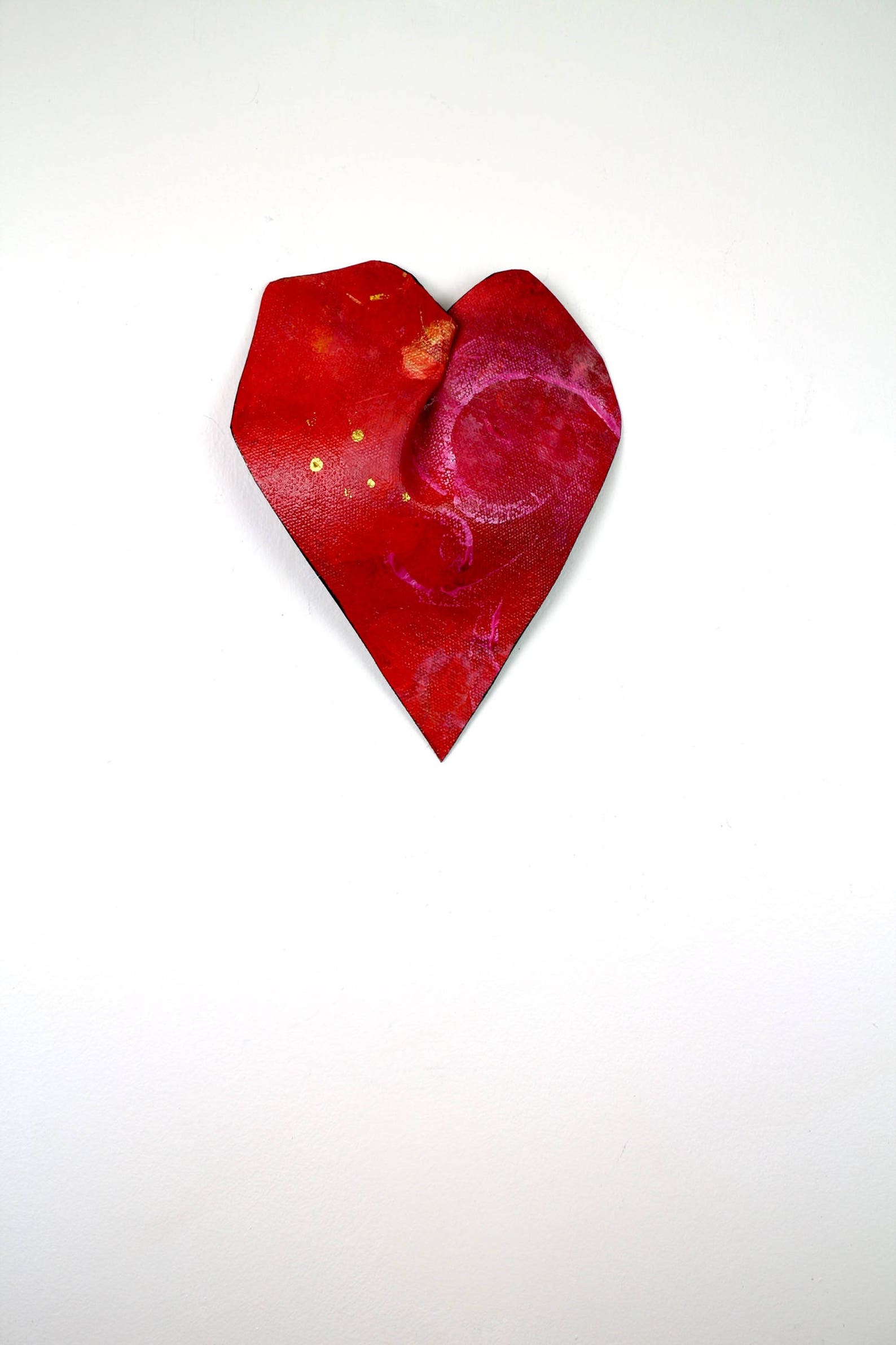 Heart Shaped Original Acrylic Painting on Canvas Handmade Red - Etsy