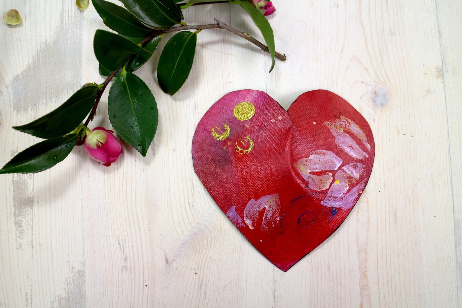 Heart Acrylic Painting on Canvas Red Original Heart Sculpture ...