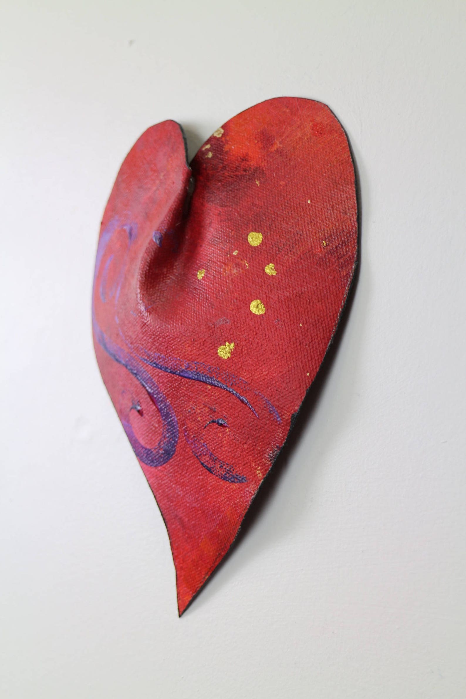 Heart Acrylic Painting on Canvas Red Original Heart Sculpture ...