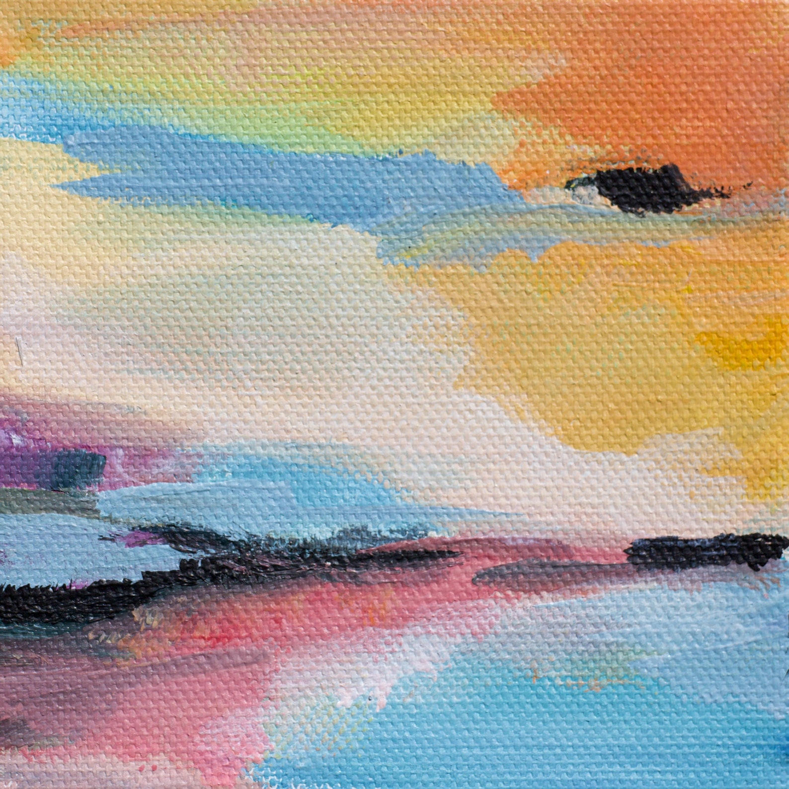 Abstract Painting Original Acrylic Mini Painting on Canvas for | Etsy