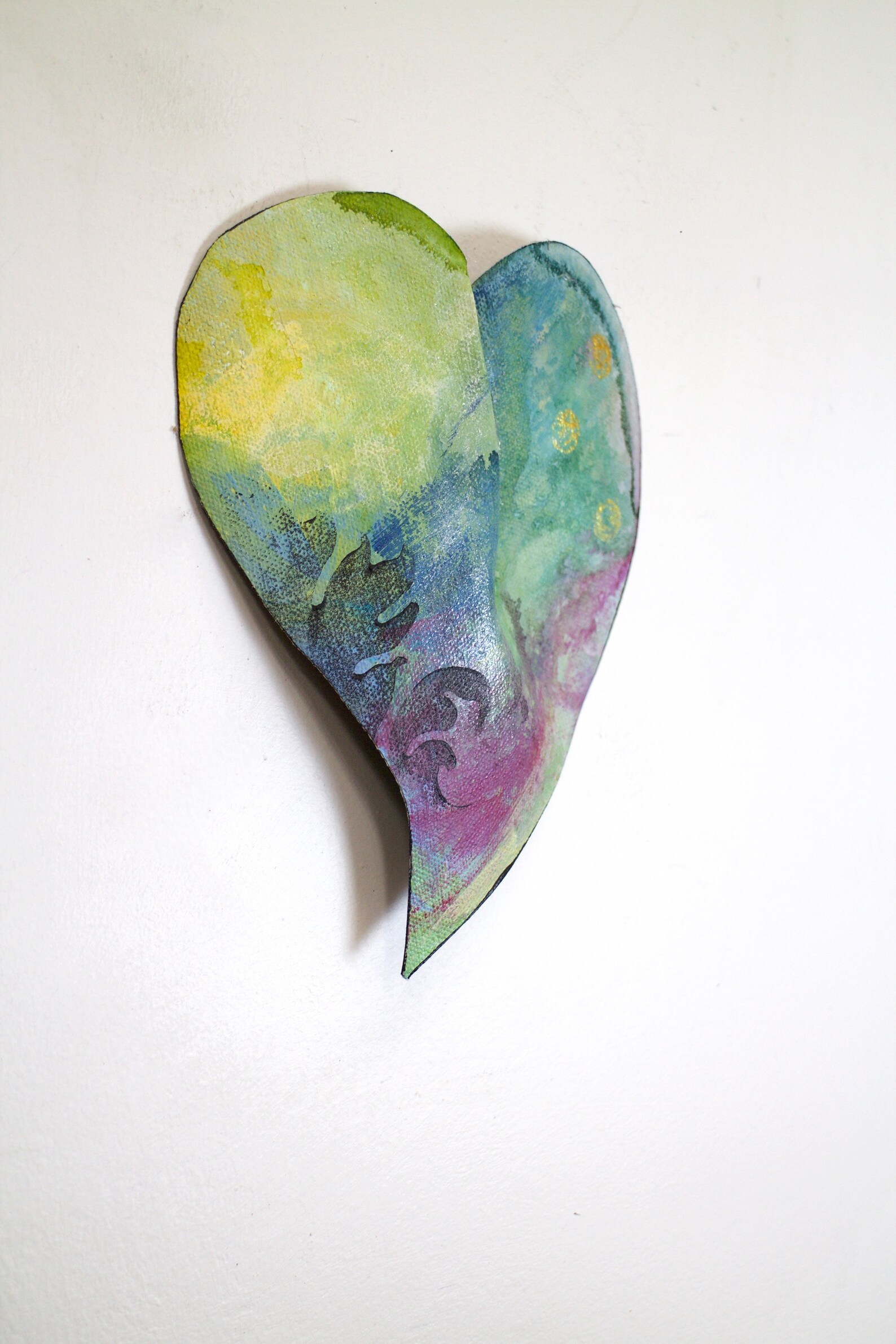 Heart Acrylic Painting on Canvas Love and Friendship Original Sculpted ...