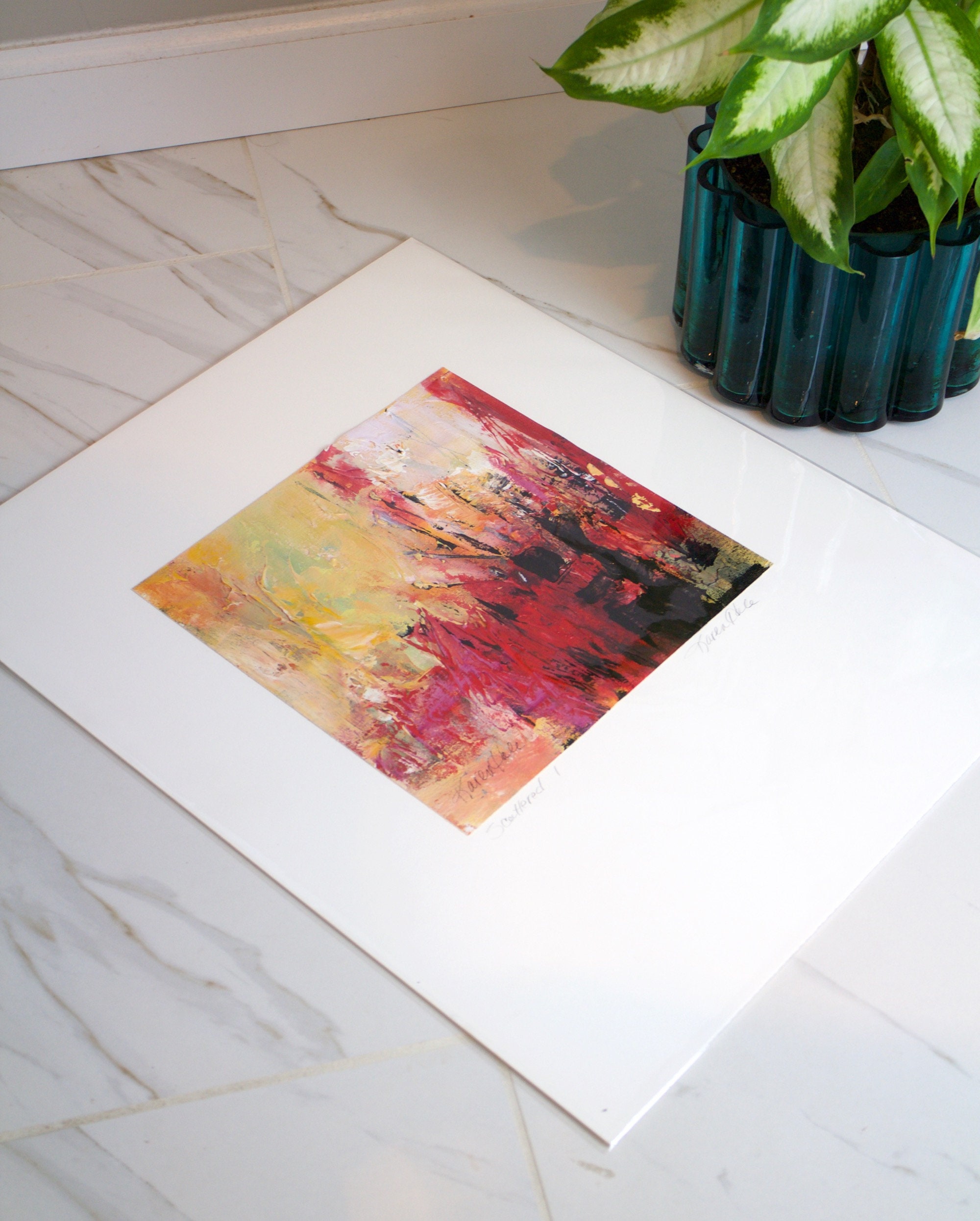 Abstract Painting Red Acrylic Textured Painting on Canvas | Etsy