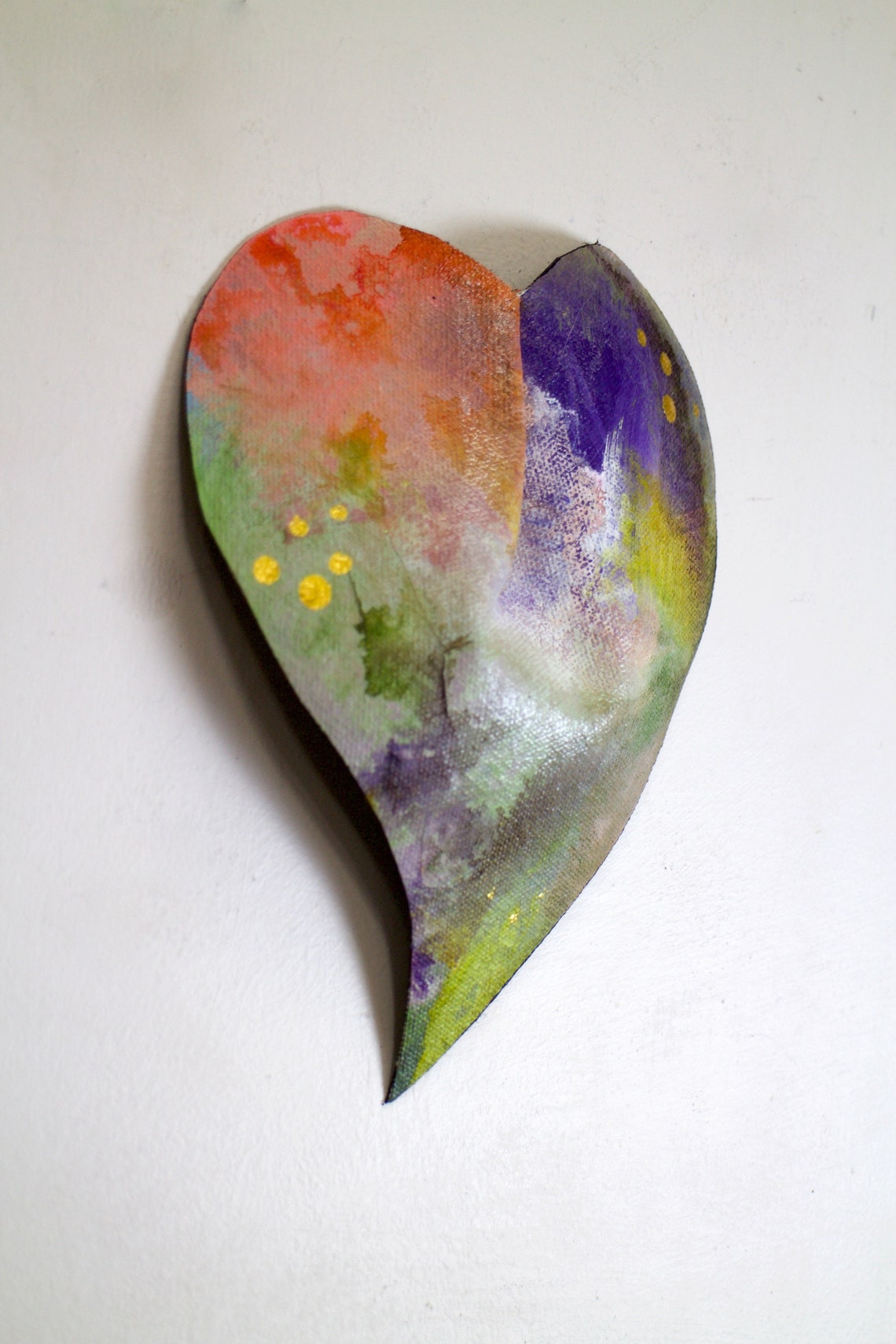 Heart Acrylic Painting on Canvas Love Original Heart Sculpture ...