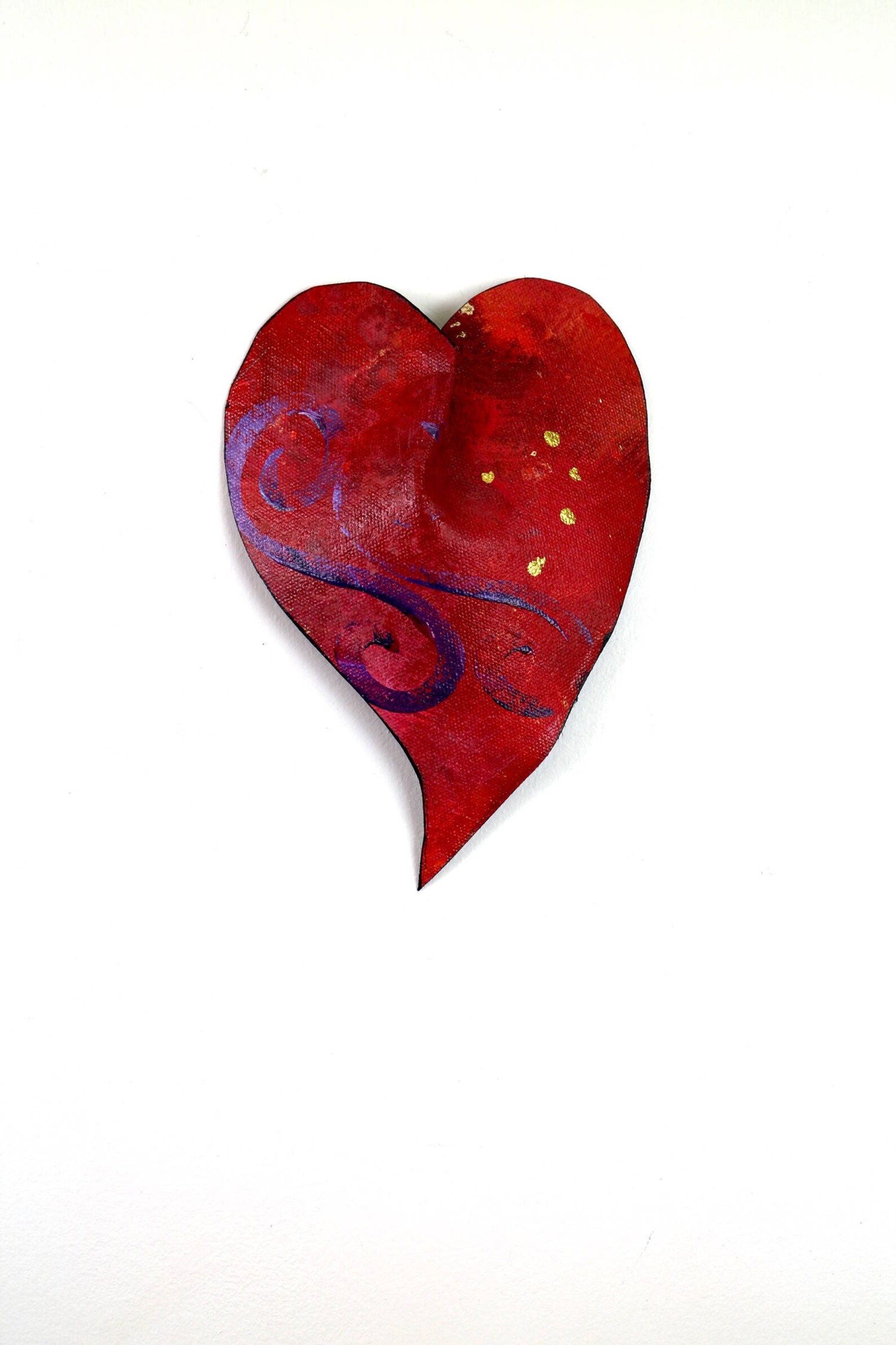 Heart Acrylic Painting on Canvas Red Original Heart Sculpture ...