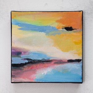 Abstract Painting Original Acrylic Mini Painting on Canvas for Gift or ...