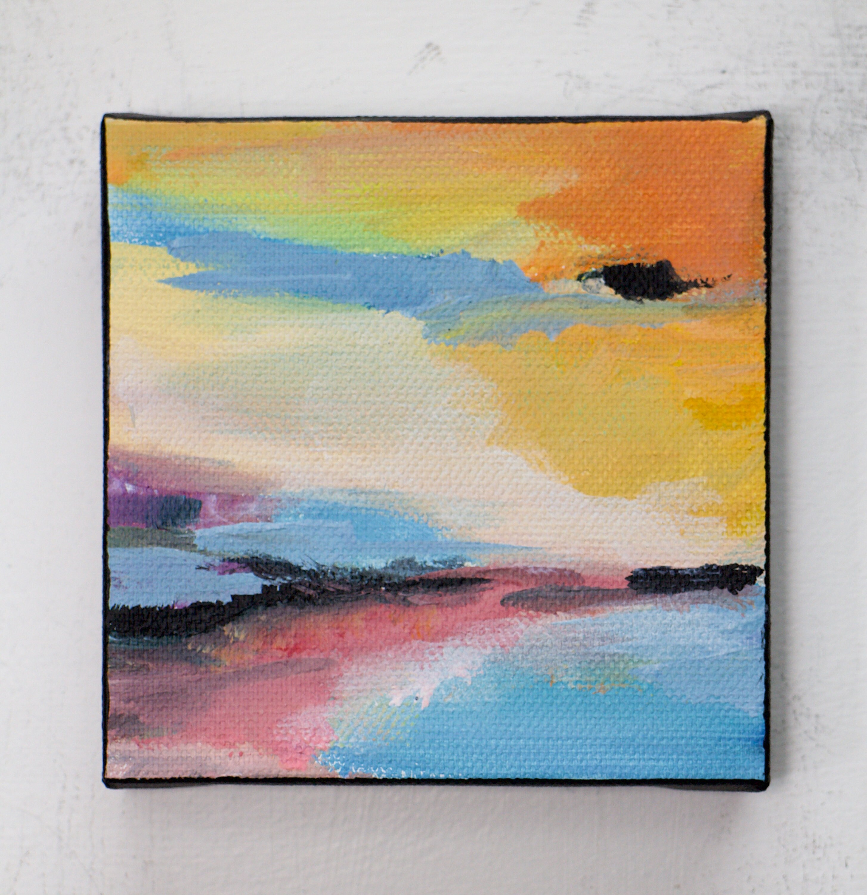 Abstract Painting Original Acrylic Mini Painting on Canvas for | Etsy