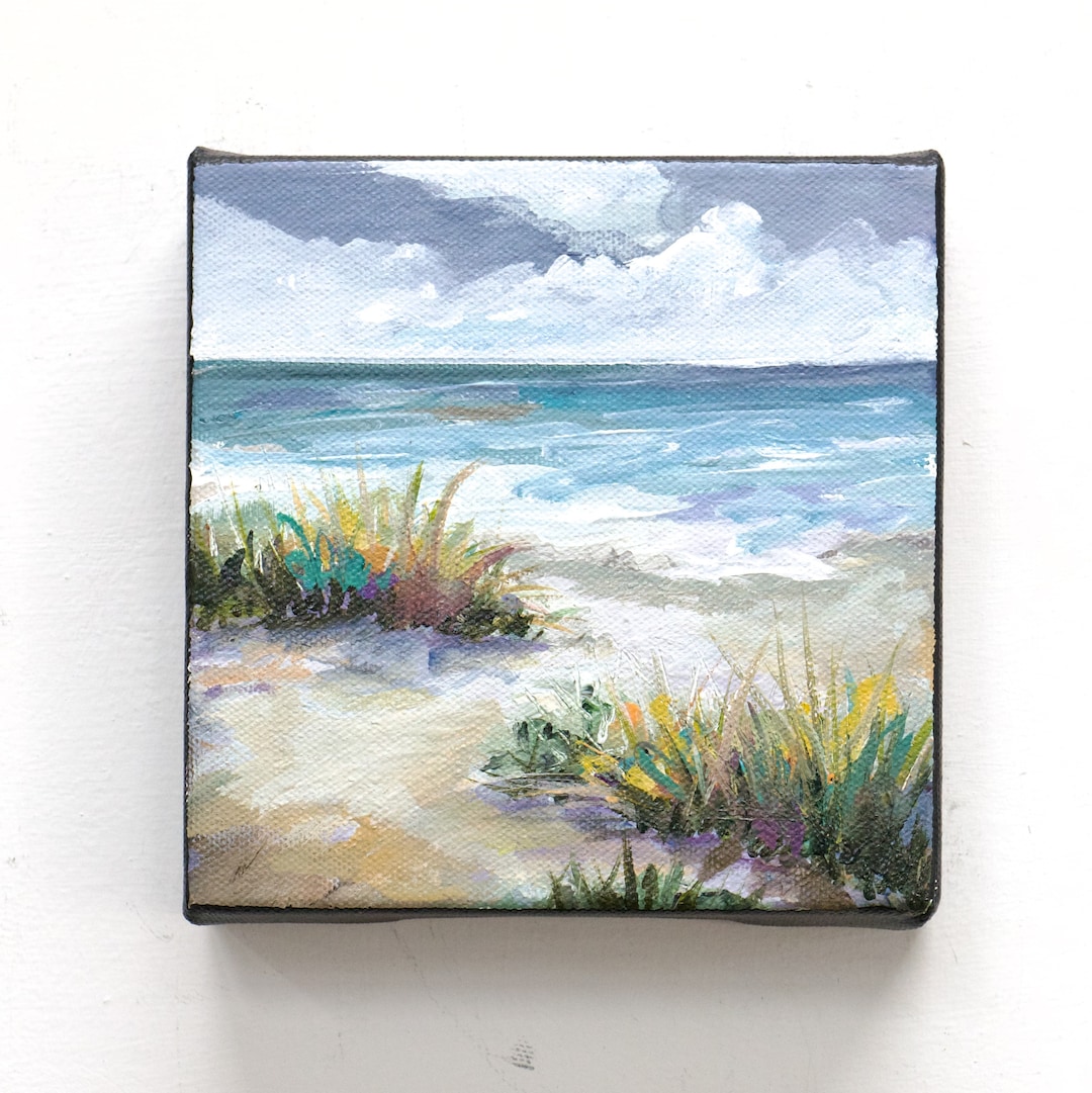 Abstract Acrylic Beach Painting Coastal Impressionist - Etsy