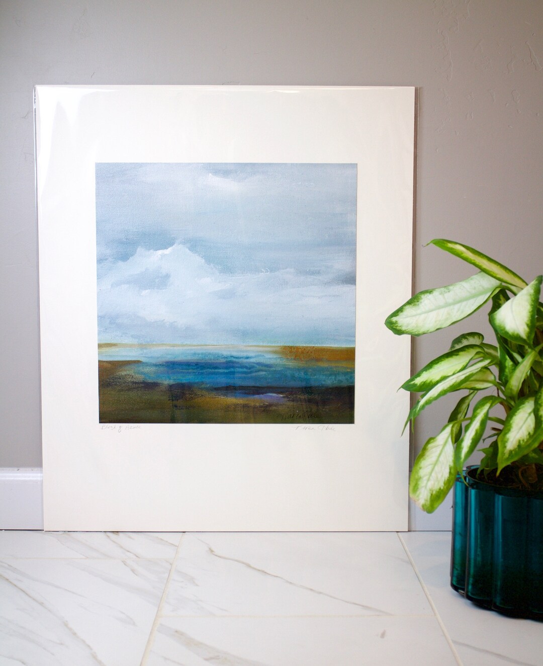 Abstract Acrylic Landscape on Canvas, blush of Azure - Etsy