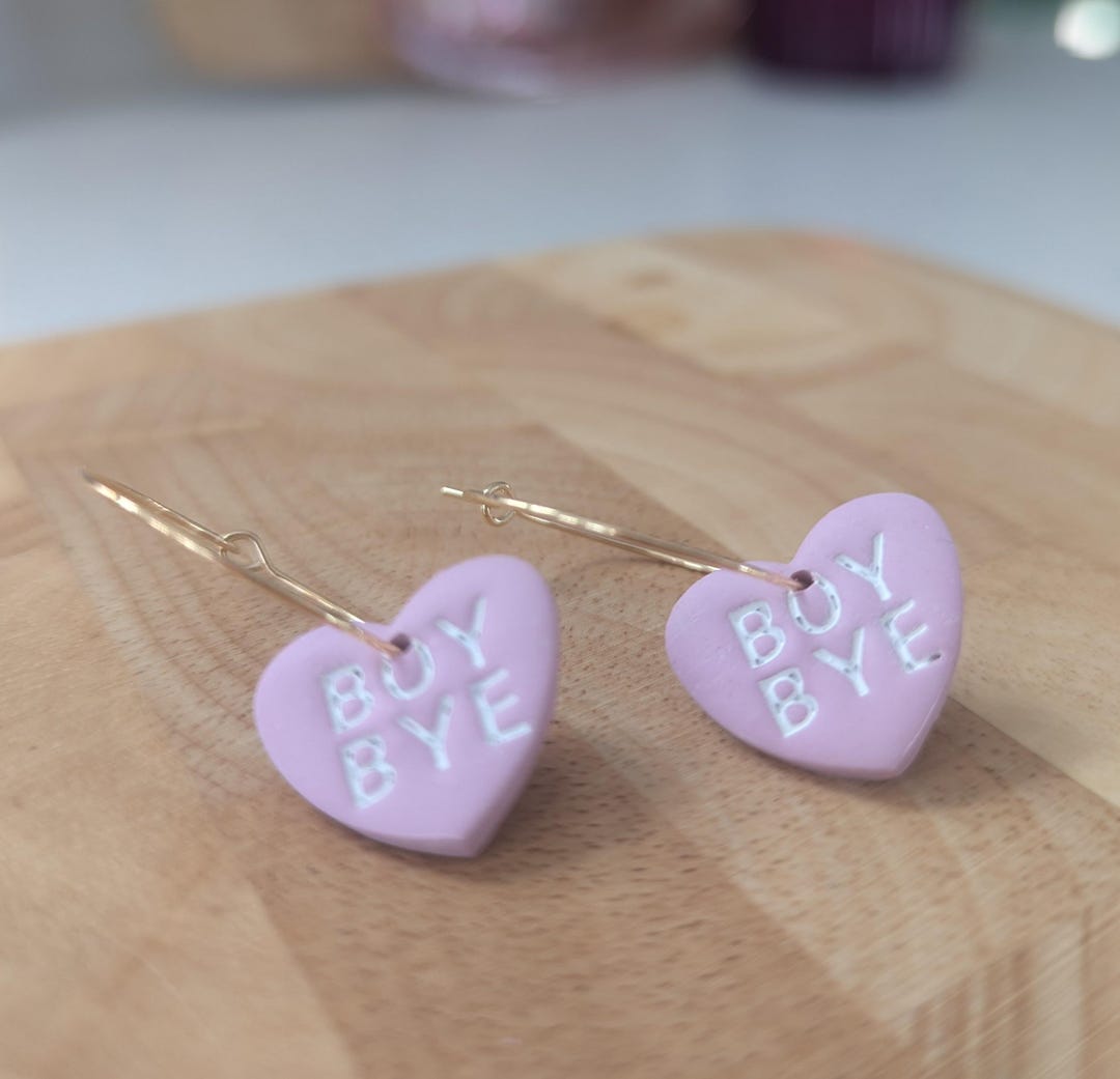 Purple Boy Bye Hoops - Etsy