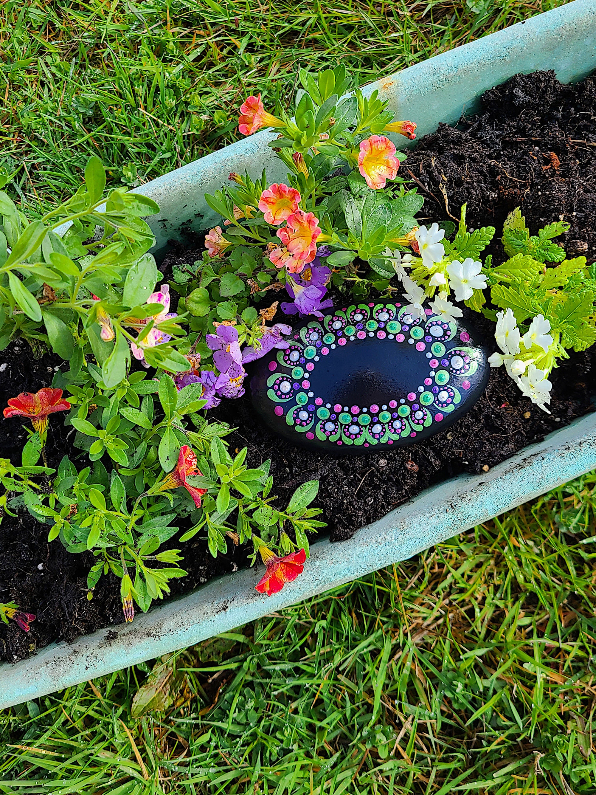 Dot Mandala Hand Painted Garden Rocks - Etsy