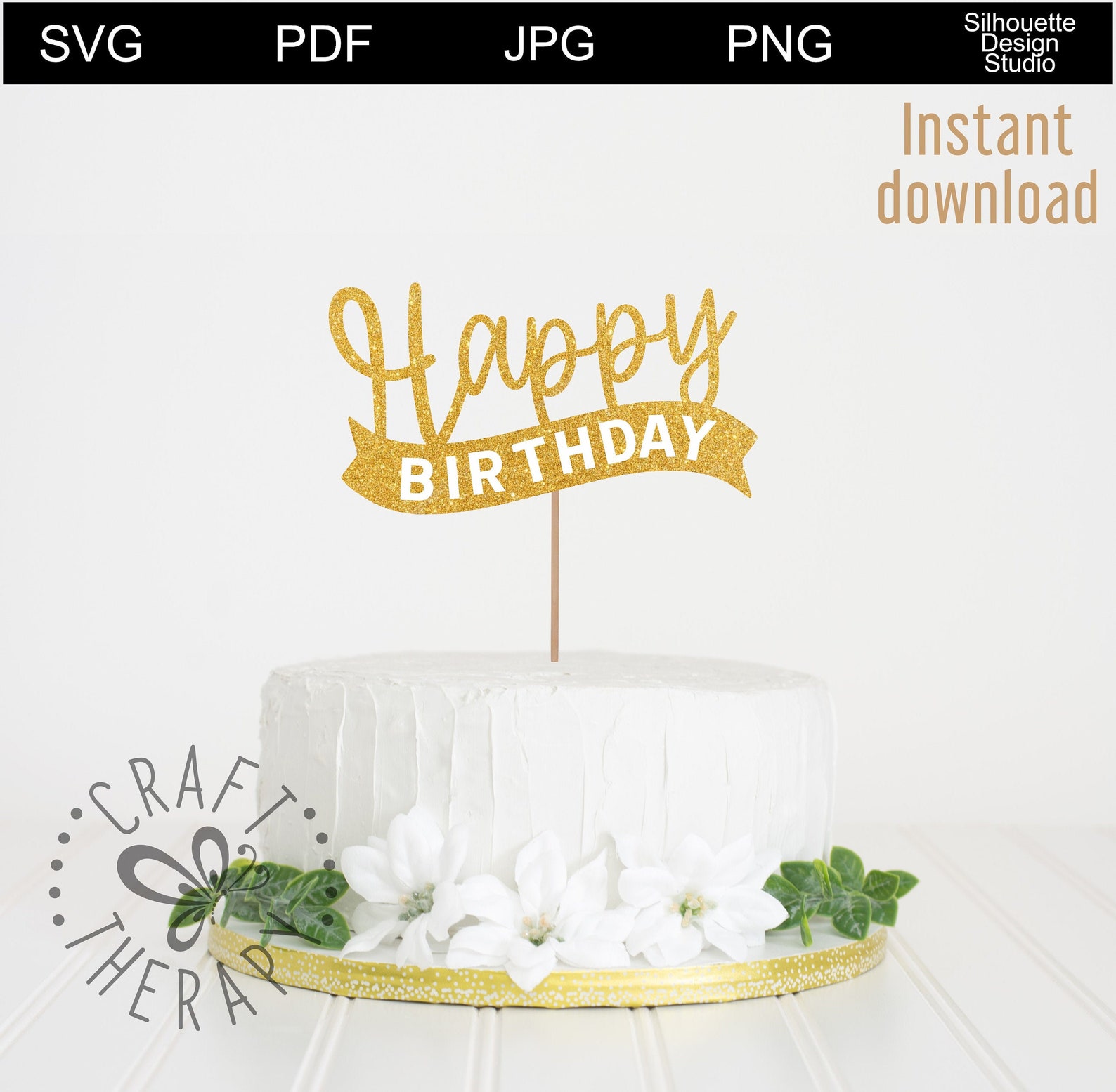 Happy Birthday Flag Cake Topper INSTANT DOWNLOAD - Etsy