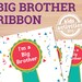 Big Brother Ribbon Printable in Color and Ready to Color - Etsy
