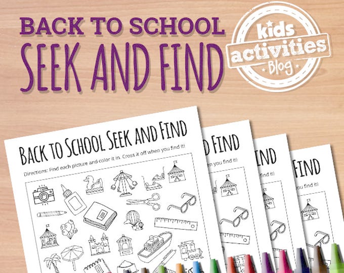 Back to School Seek and Find Worksheet Printable - Etsy
