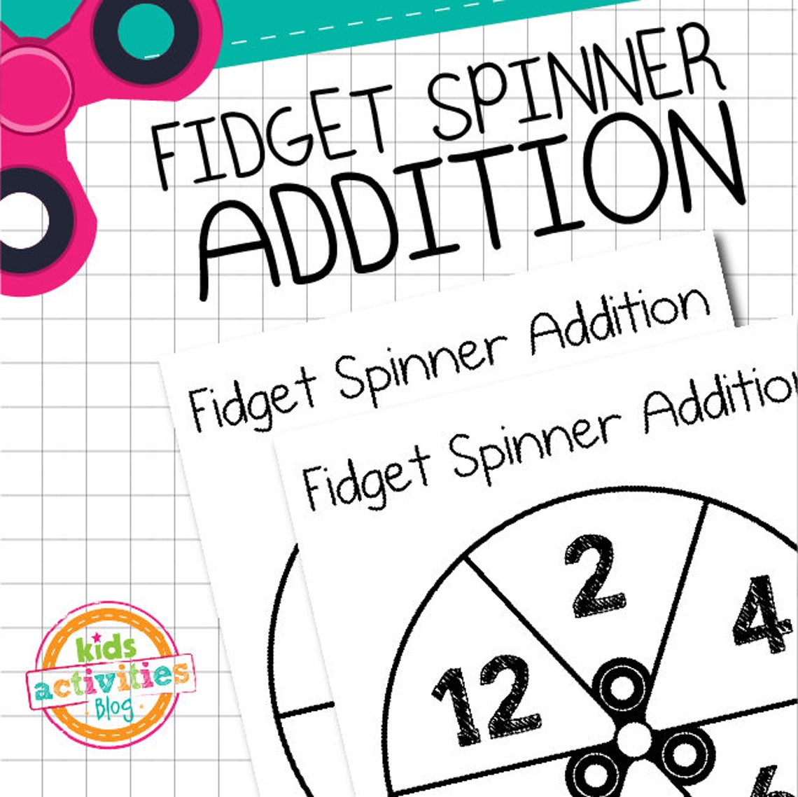 Fidget Spinner Addition Game Printable - Etsy