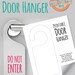 Printable Door Hanger Craft Activity Worksheet - Etsy