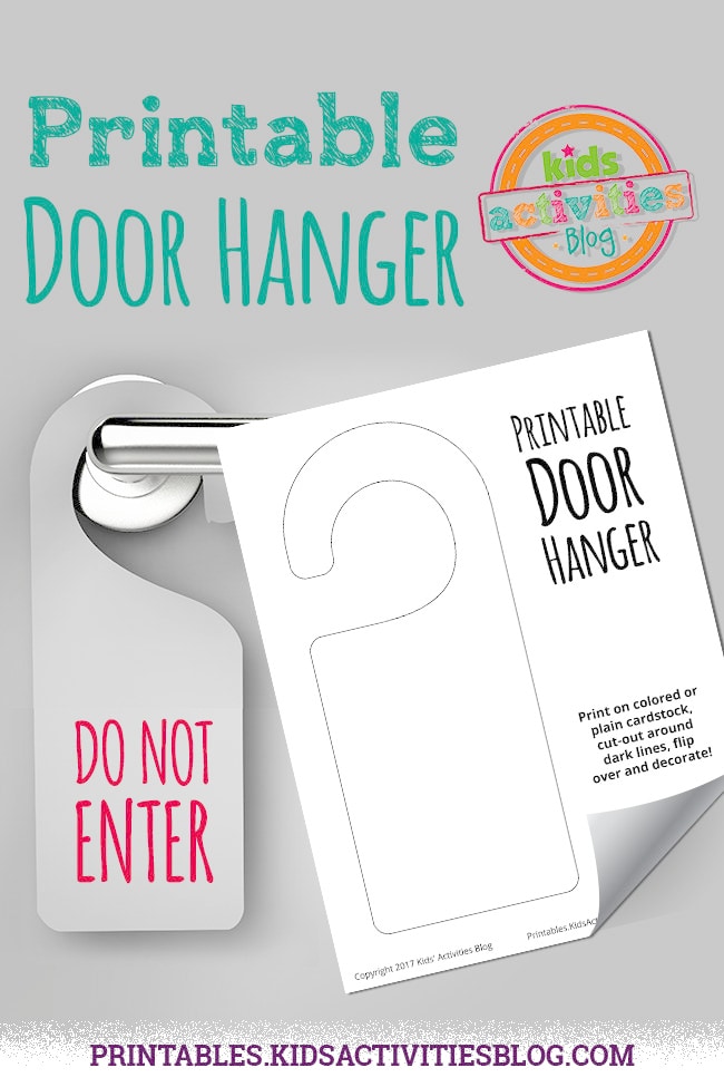 Printable Door Hanger Craft Activity Worksheet - Etsy