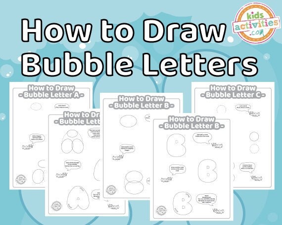 How to Draw Bubble Letters Alphabet - Etsy